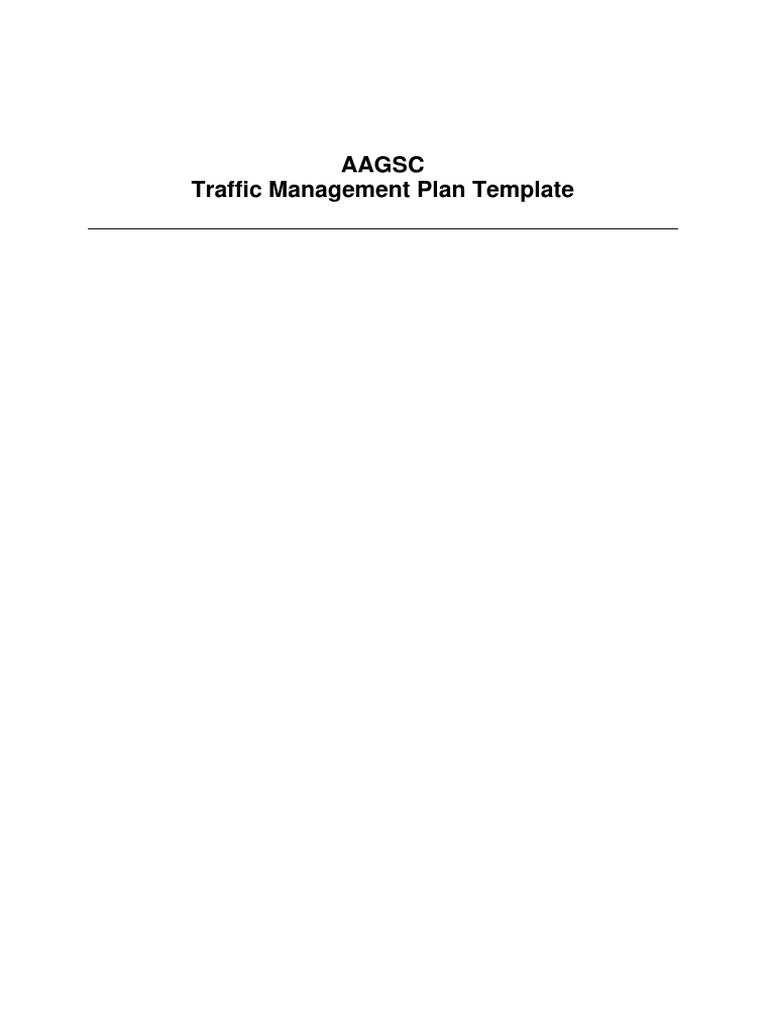 Aagsc Traffic Management Plan Template | PDF | Traffic | Airport