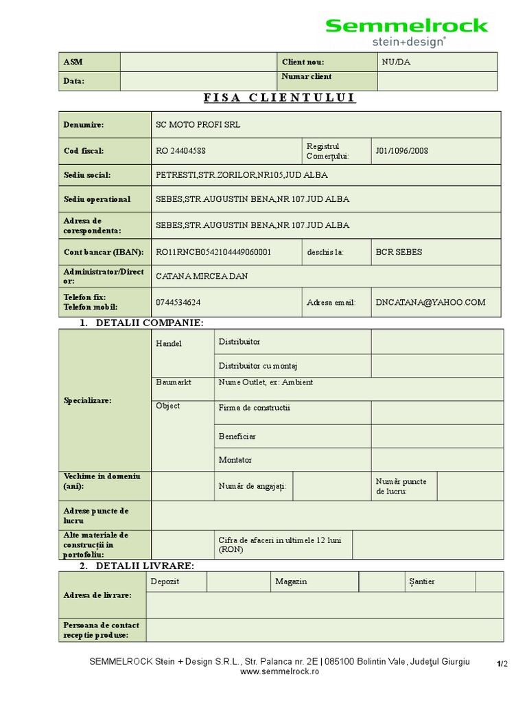 Fisa Client 2015 | PDF