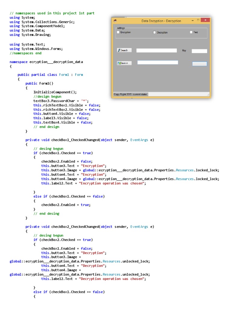 Source Code of Design Part - Encryption Decryption Project | PDF ... Source Code of Design Part - Encryption Decryption Project | PDF ...