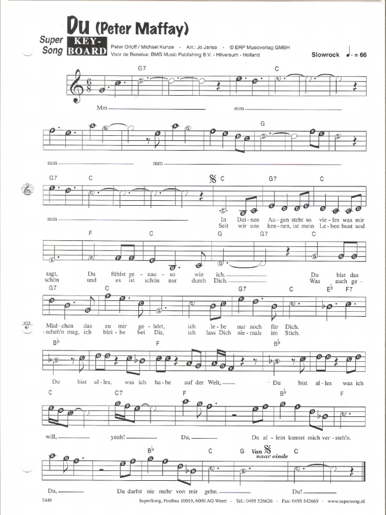 Du - Peter Maffay (B.1783) | PDF