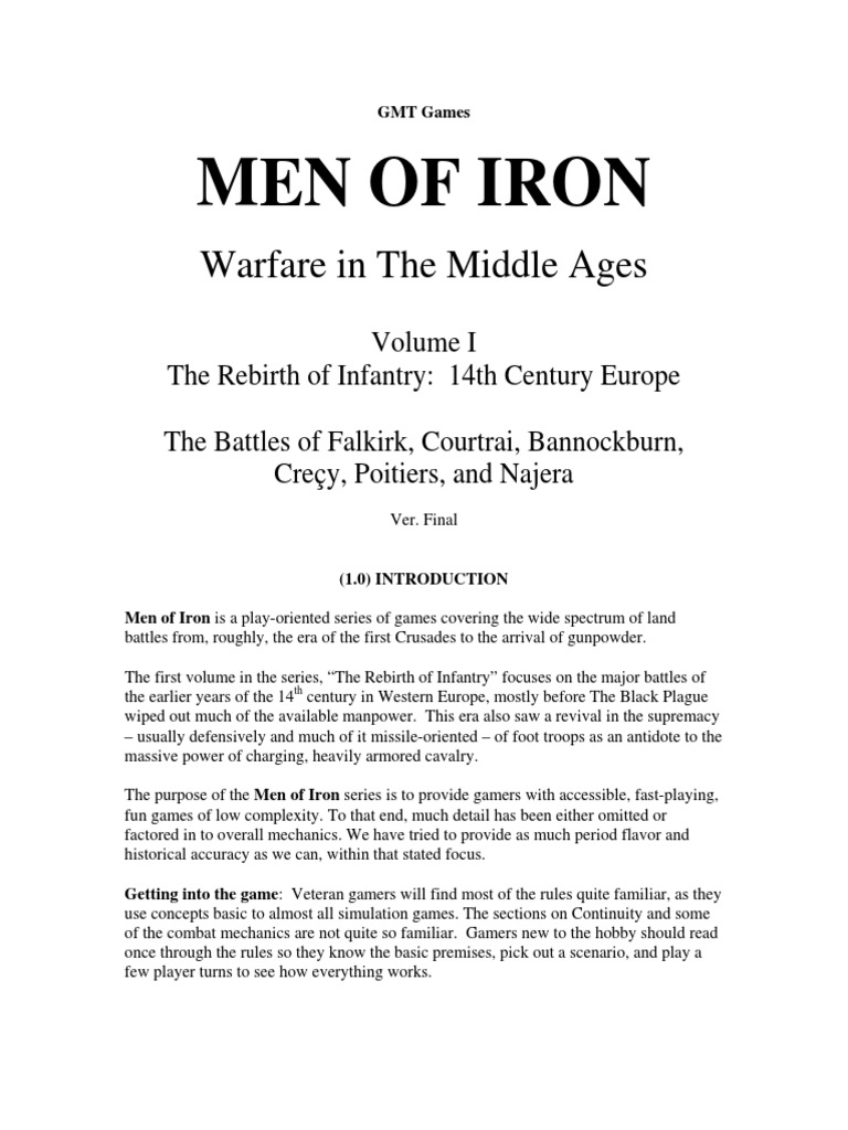 Men of Iron Rulebook v2.3 | PDF | Infantry | Wars & Military
