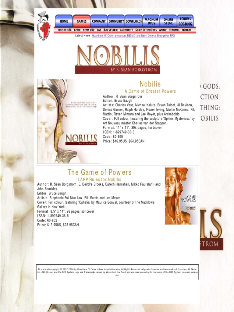 Nobilis | PDF | D20 System | Gaming