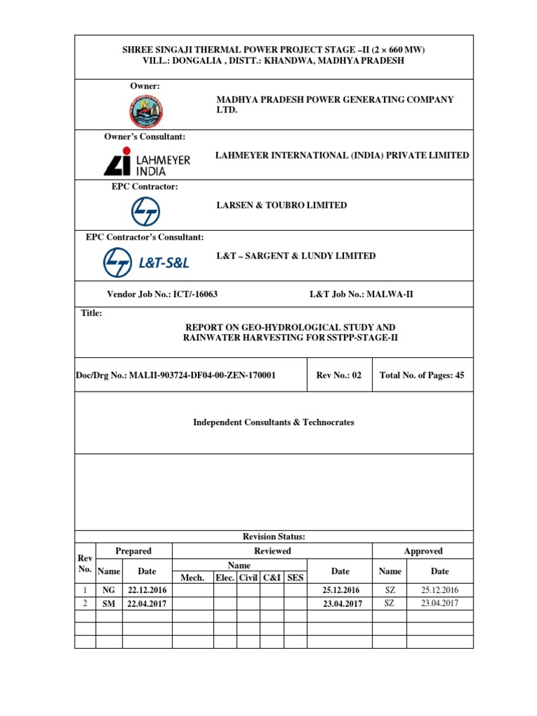 Report On Geo-Hydrological Study and Rainwater Harvesting | PDF ...
