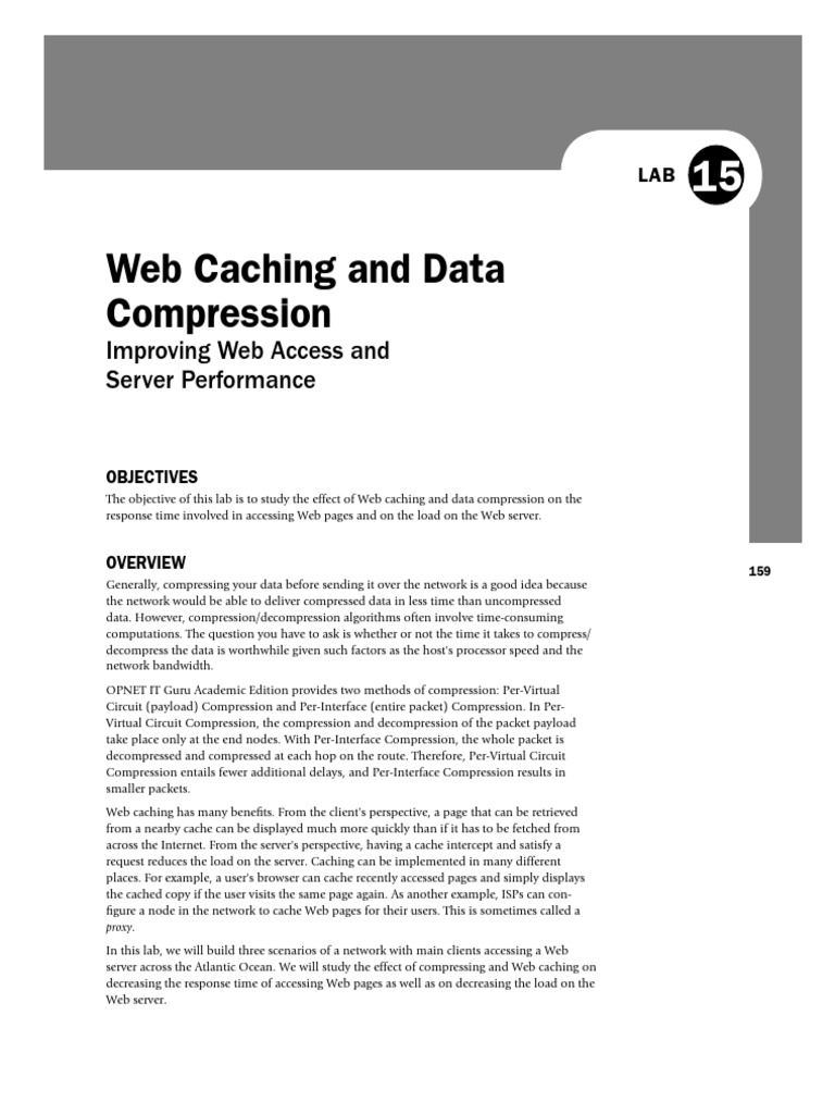 Web Caching and Data Compression | Download Free PDF | Cache (Computing) | Web Server