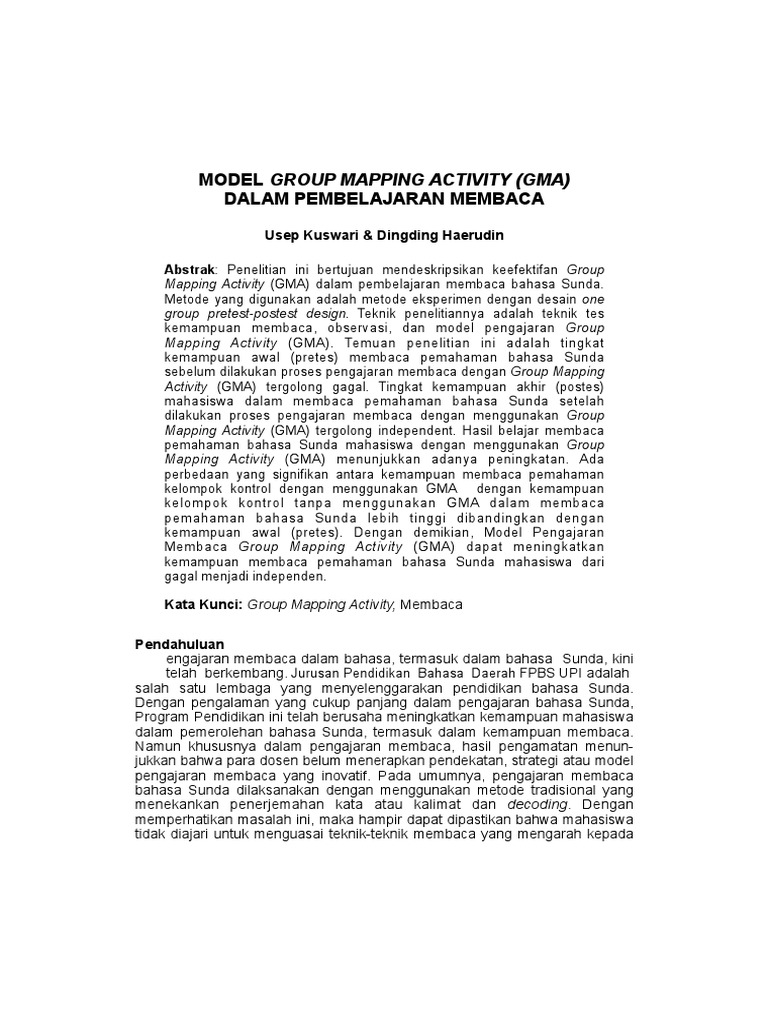 Model Group Mapping Activity (Gma) Dalam Pembelajaran Membaca1 | PDF