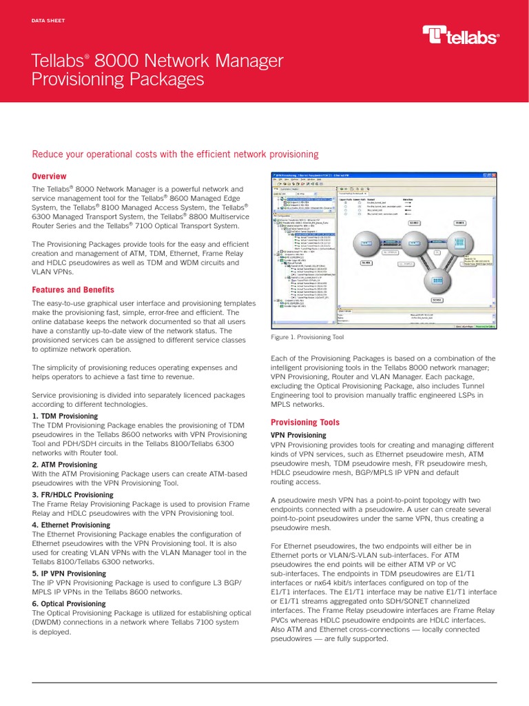 Tellabs 8000 Network Manager Provisioning Packages: Reduce Your ...