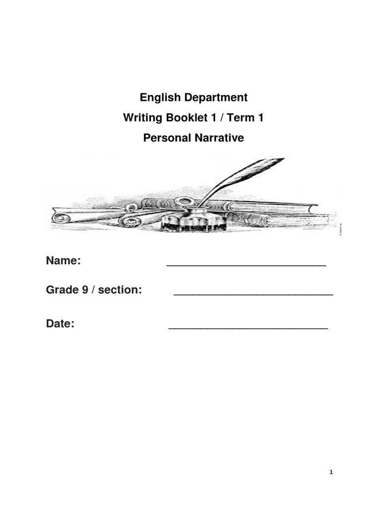 Writing Booklet - Personal Narrative | Download Free PDF | Violin | Essays