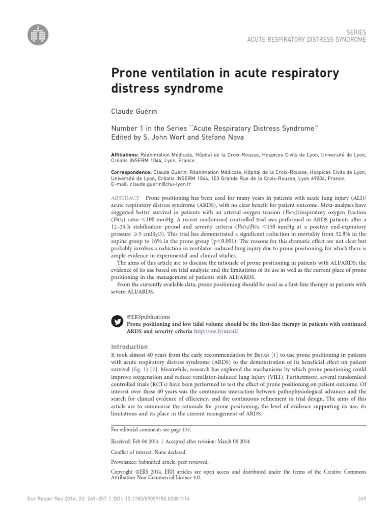 Ards Prone Position | PDF | Respiratory System | Pulmonology
