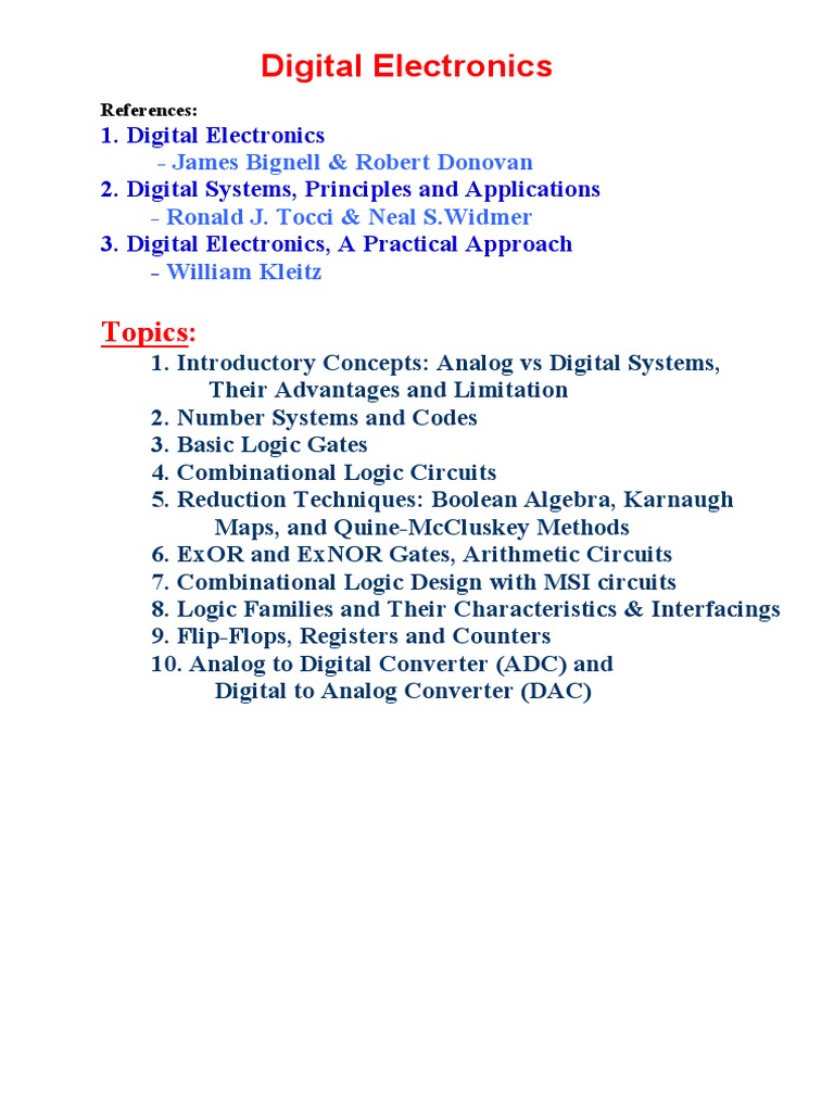 Intro Digital Electronics | PDF
