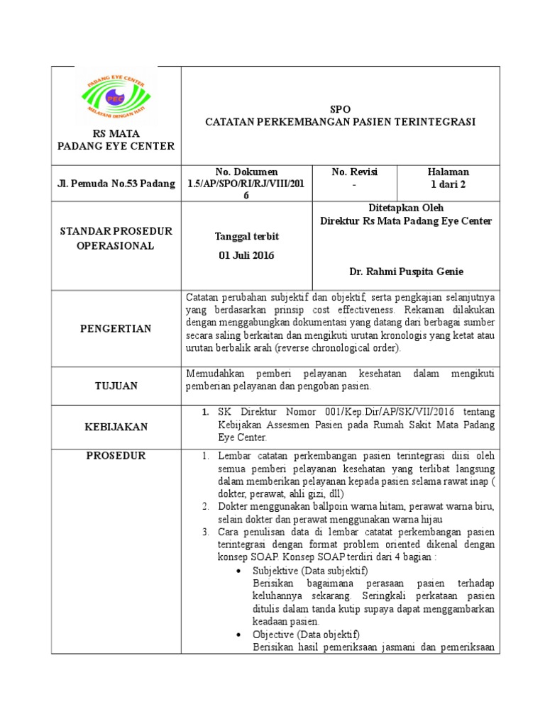 Sop CPPT | PDF | Pengembangan Diri | Kesehatan Holistik