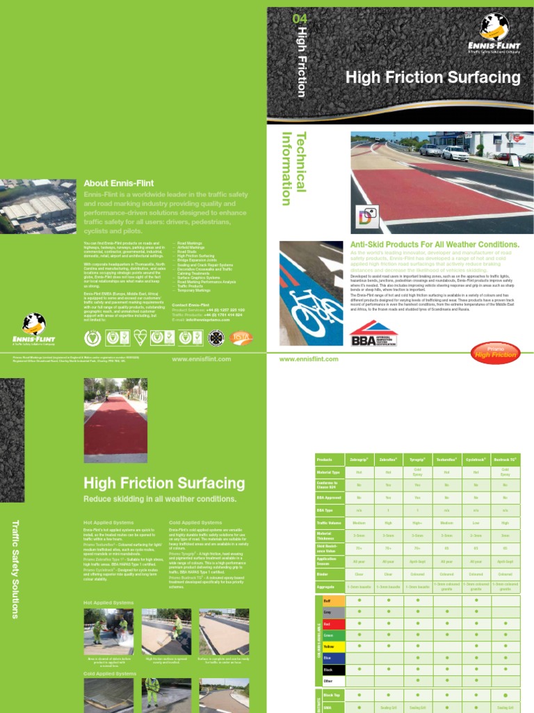 High Friction Surfacing: About Ennis-Flint | PDF | Road | Pedestrian ...