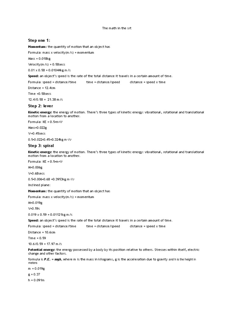 The Math in The SRT | PDF | Science & Mathematics