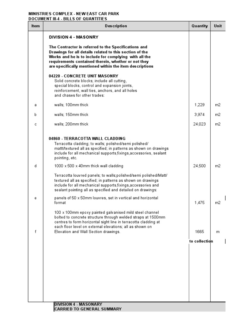 Division 4 - Masonry | Download Free PDF | Masonry | Wall