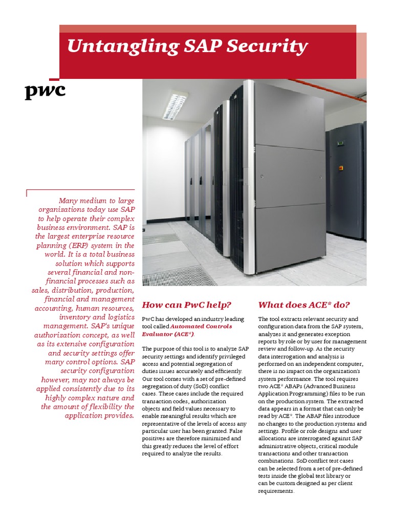 Untangling Sap Security: How Can PWC Help? What Does Ace Do? | PDF ...