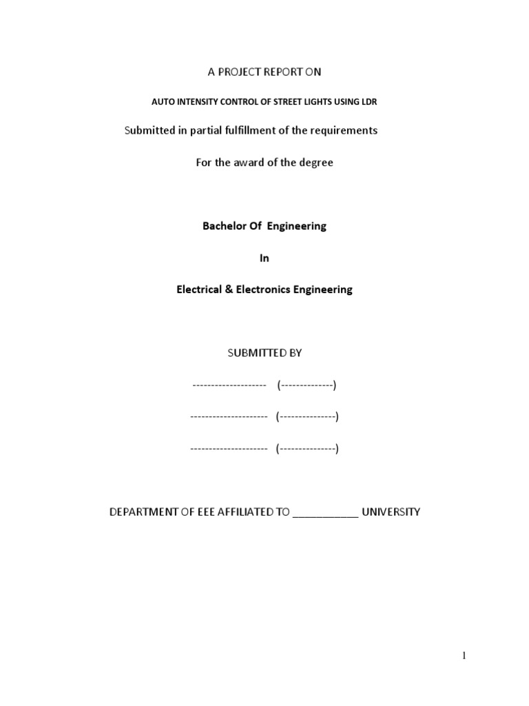 Auto Intensity Control of Street Light | PDF | Bipolar Junction ...