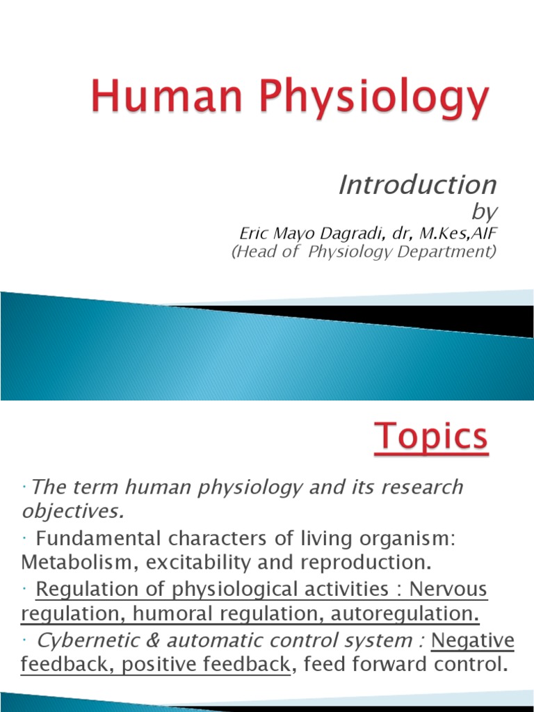 Human Physiology Introduction | PDF | Human Body | Homeostasis