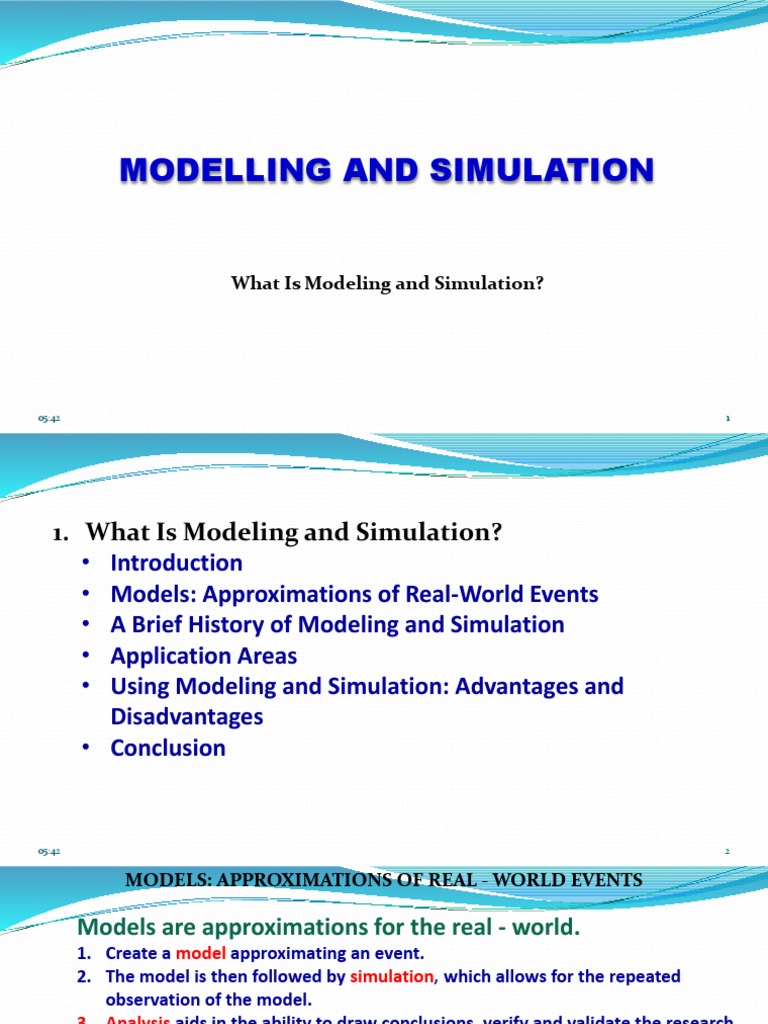 01 Modelling and Simulation | PDF | Computer Simulation | Simulation