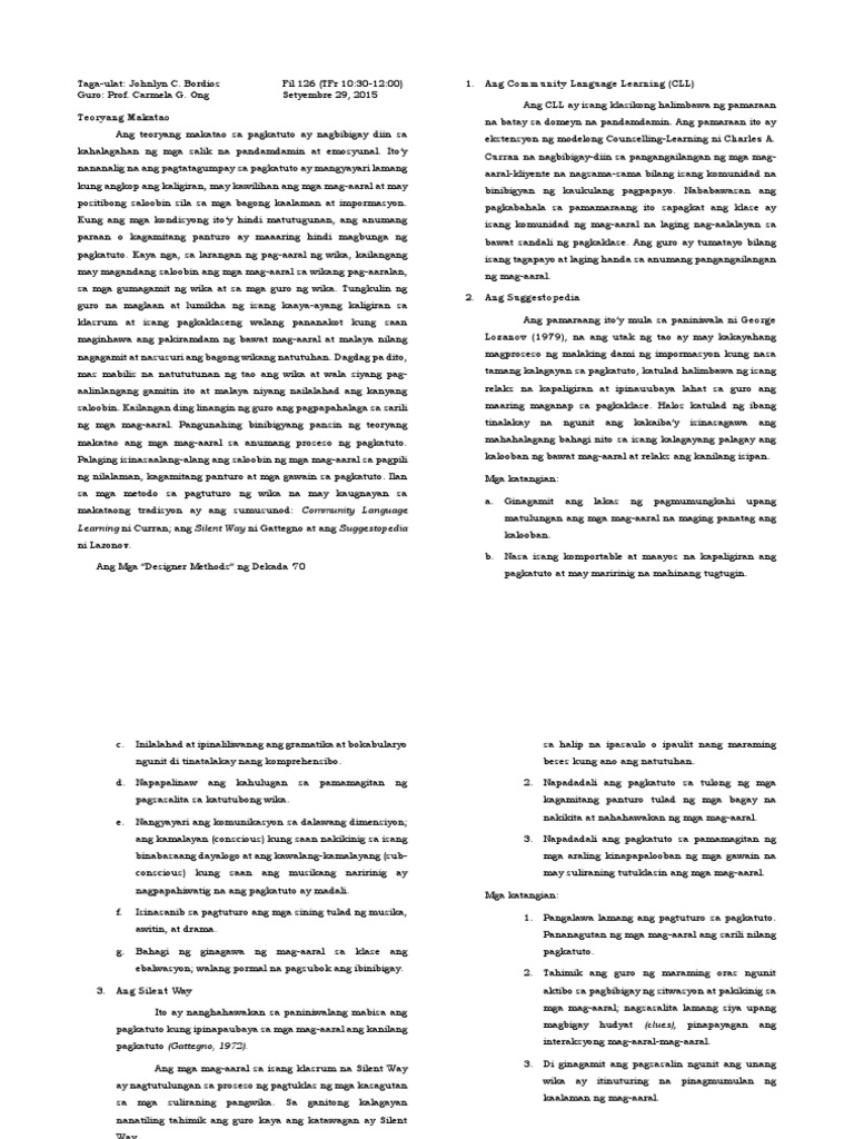 Teoryang Makatao (For Handouts) | PDF