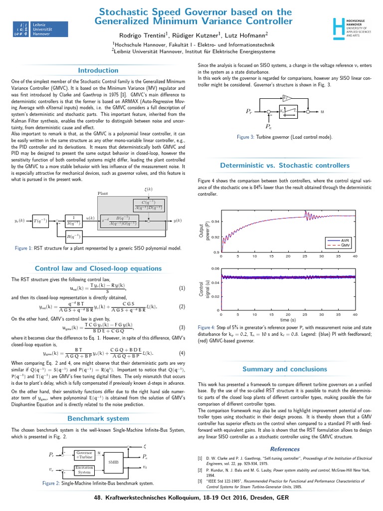 Stochastic Speed Governor Based On The Generalized Minimum Variance Controller | PDF | Control ...