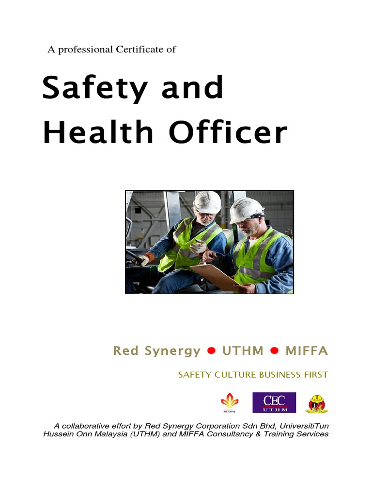Certificate SHO Booklet PDF | PDF | Occupational Safety And Health | Safety