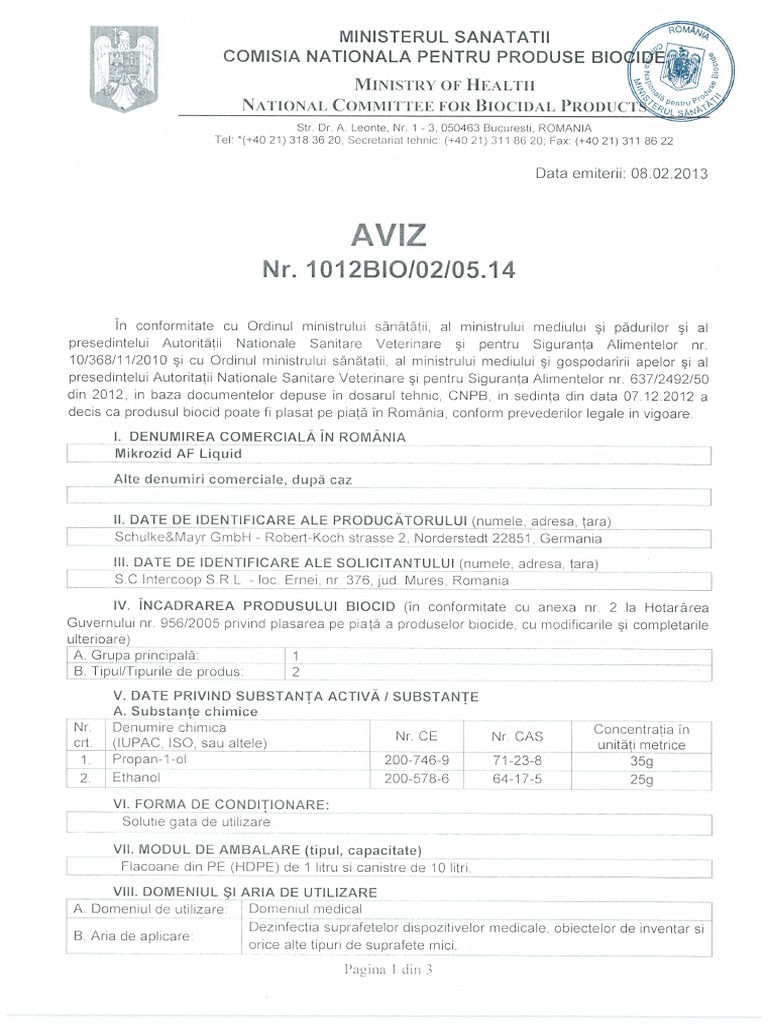 Mikrozid AF Liquid AVIZ | PDF