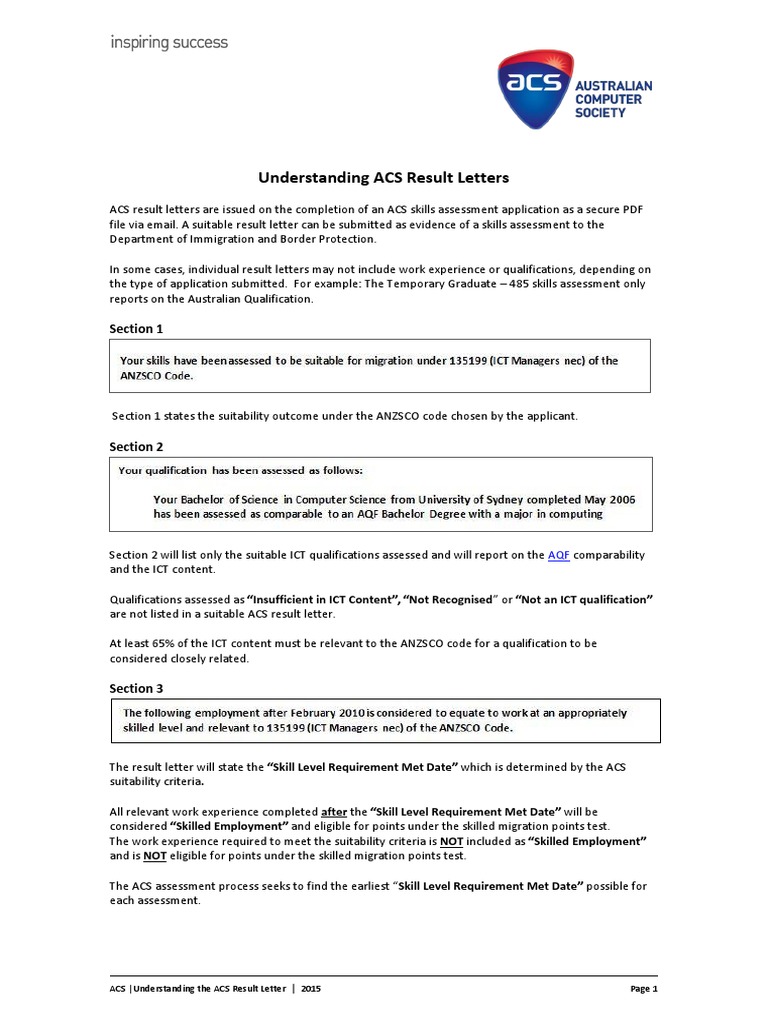 Understanding ACS Result Letters | PDF | Educational Technology ...