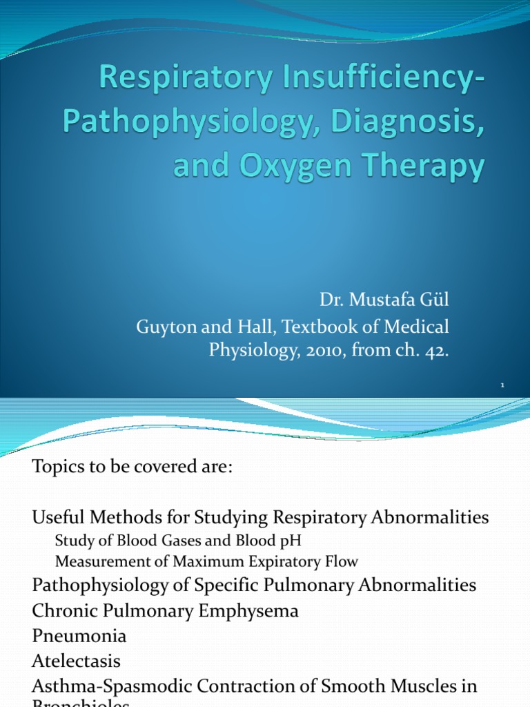 42 Respiratory Insufficiency-Pathophysiology, Diagnosis, Oxygen Therapy | PDF | Hypoxia (Medical ...