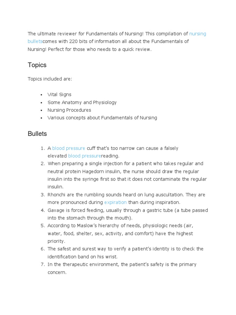 The Ultimate Reviewer For Fundamentals of Nursing (Matt Vera) | PDF ...