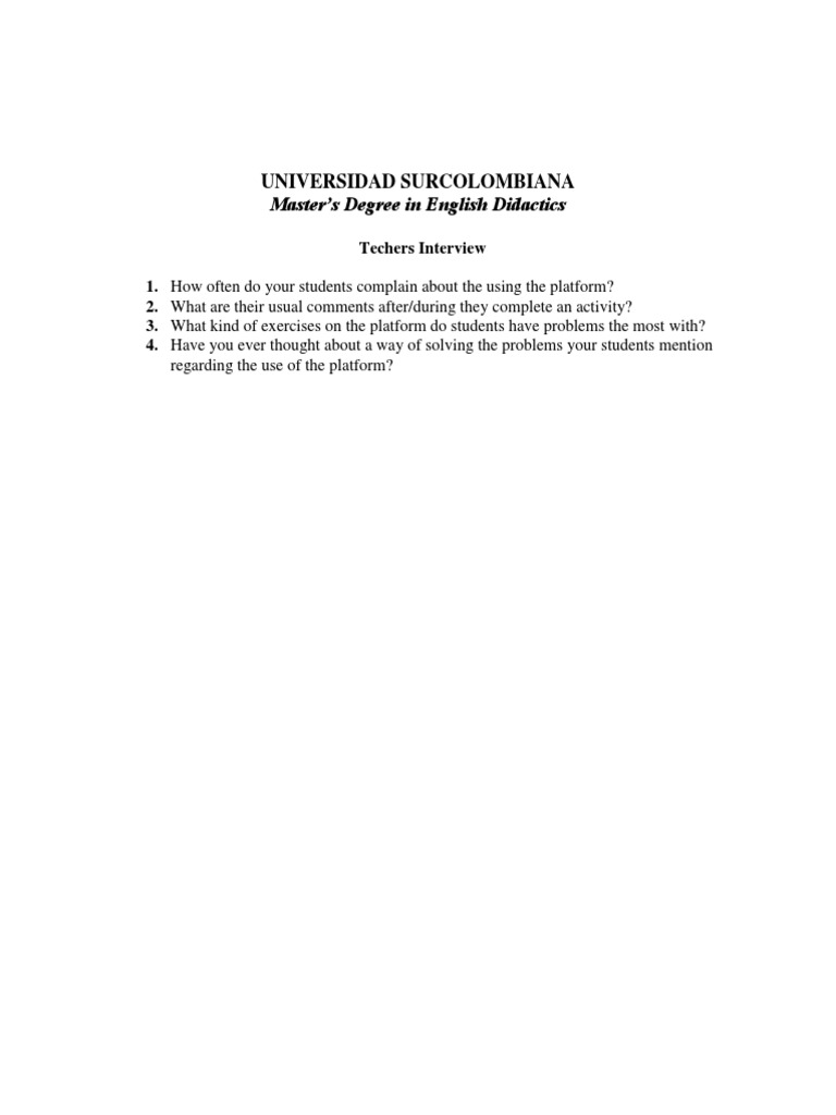 Structured Interview Teachers. | PDF | Career & Growth