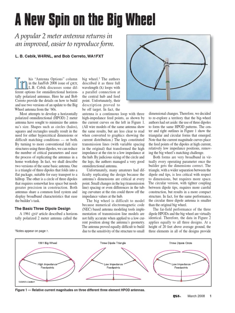 A New Spin On The Big Wheel - Popular 2 Meter Antenna - L B Cebik W4RNL ...