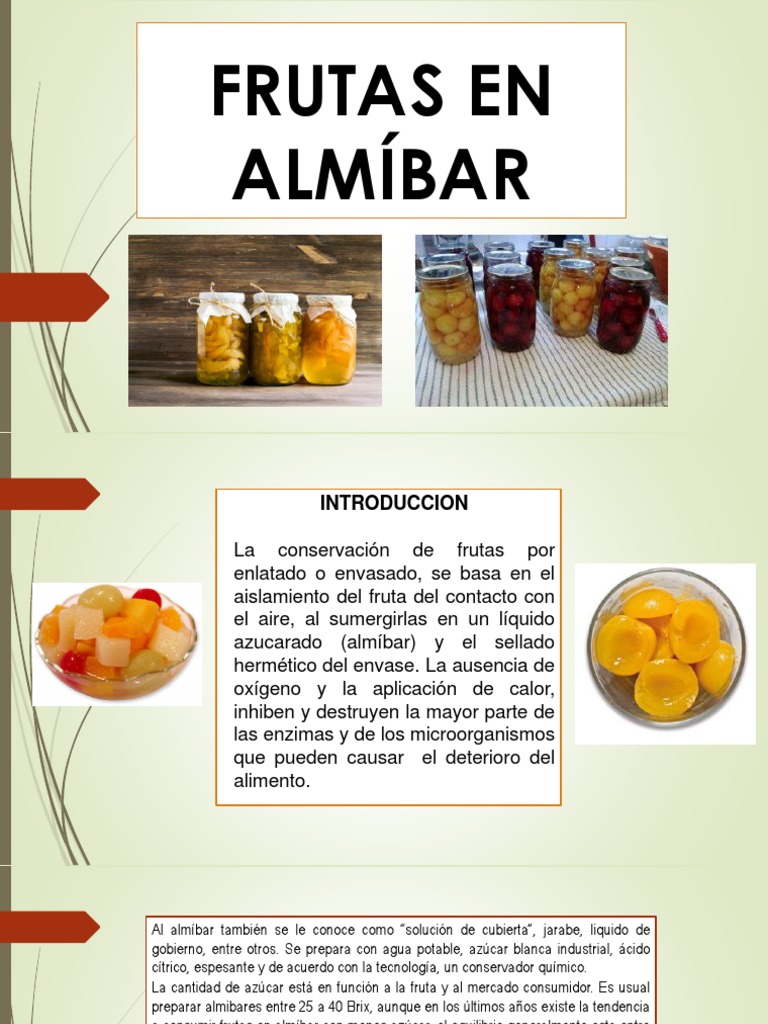 Frutas en Almíbar | Jarabe | Agua