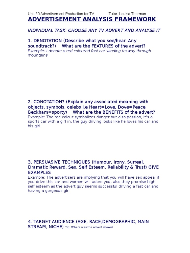 Advertisement Analysis Framework | PDF