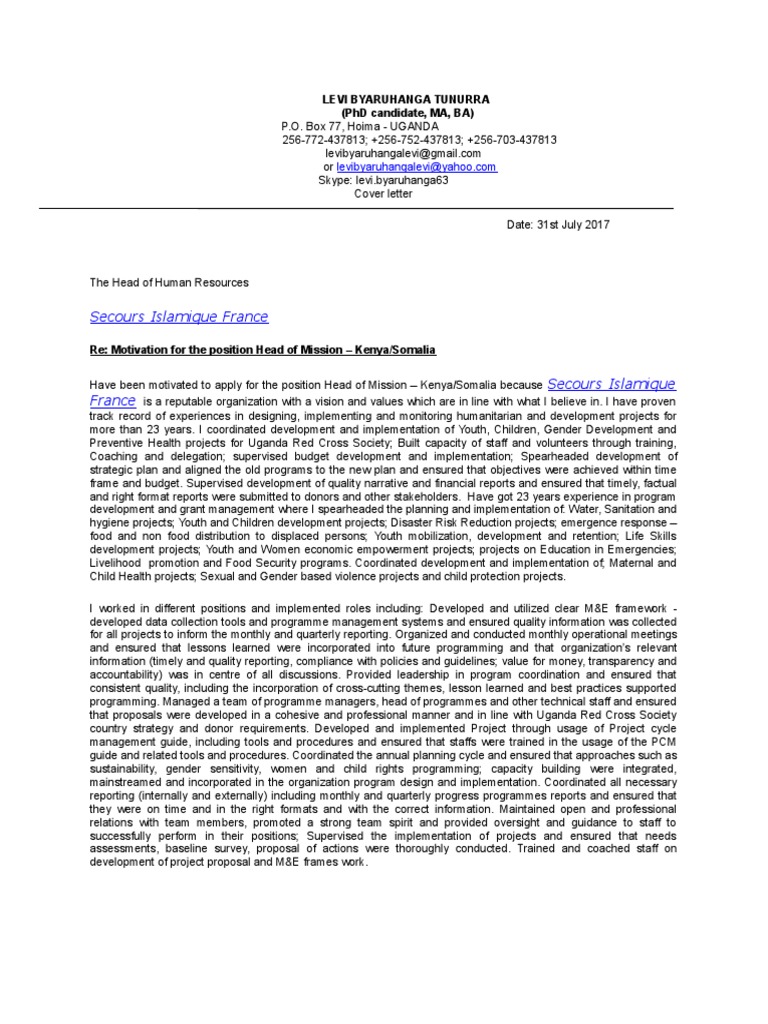 Cover Letter | PDF | Reproductive Health | Refugee