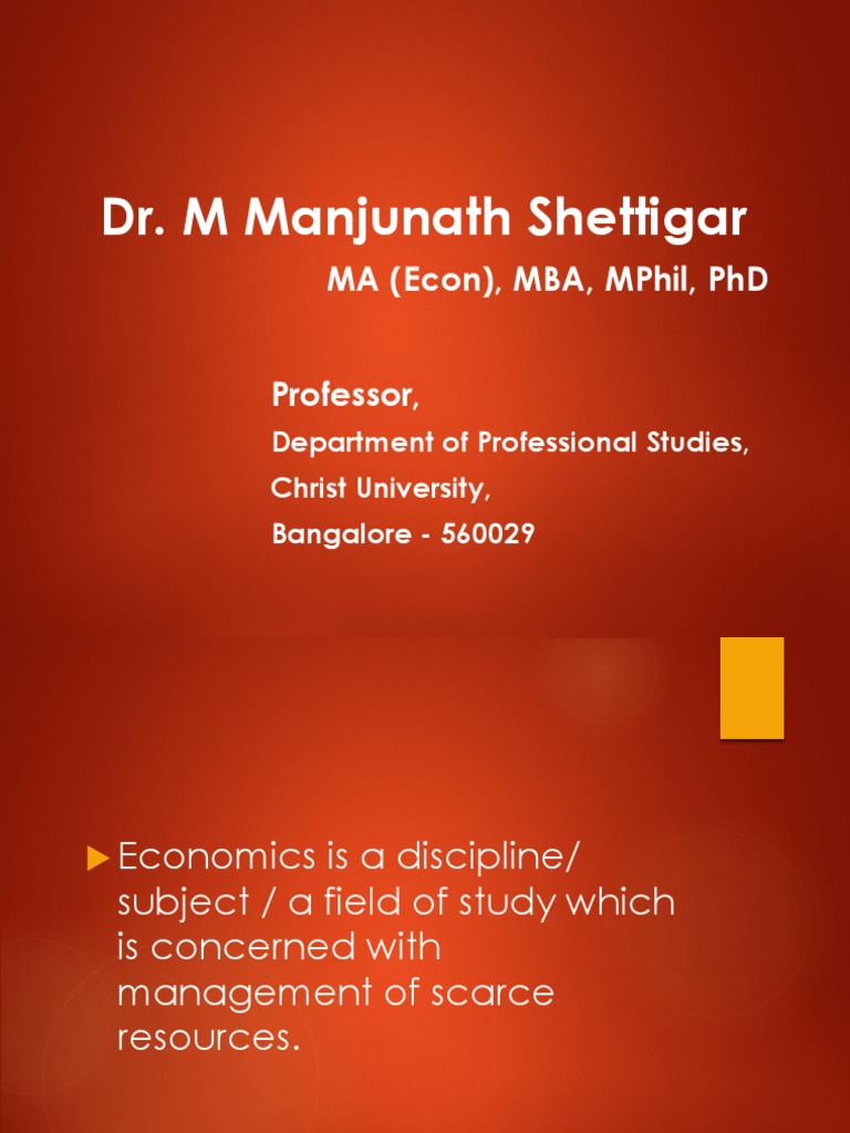 Dr. M Manjunath Shettigar: Ma (Econ), Mba, Mphil, PHD Professor | PDF ...