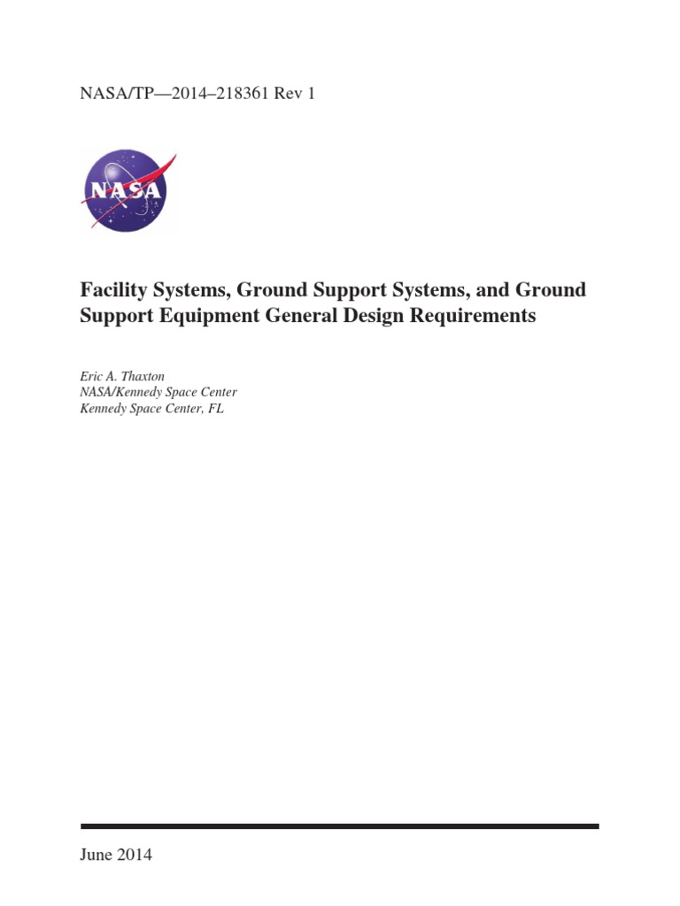 Facility Systems, Ground Support Systems, and Ground Support Equipment ...