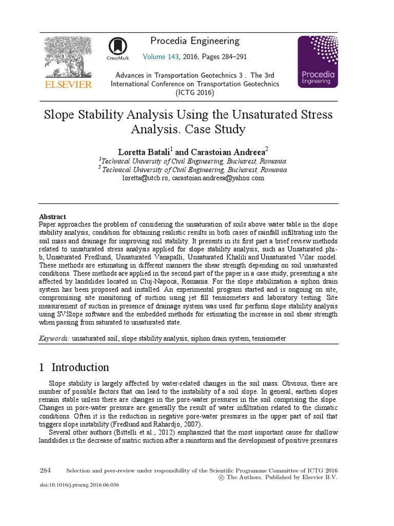 Unsaturated Soil Slope Stability Study | PDF | Wellness | Science & Mathematics