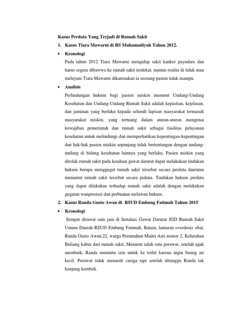 Contoh Studi Kasus Perdata | PDF