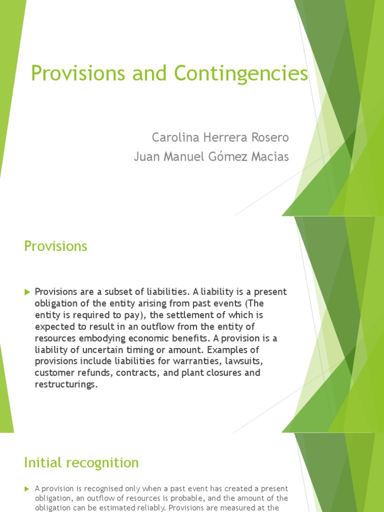 Provisions and Contingencies Explained | PDF | Liability (Financial ...