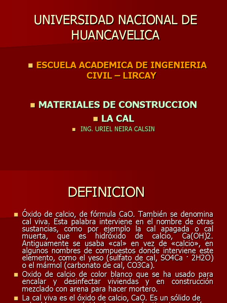 La cal: definición, propiedades, usos, fabricación y control de calidad ...