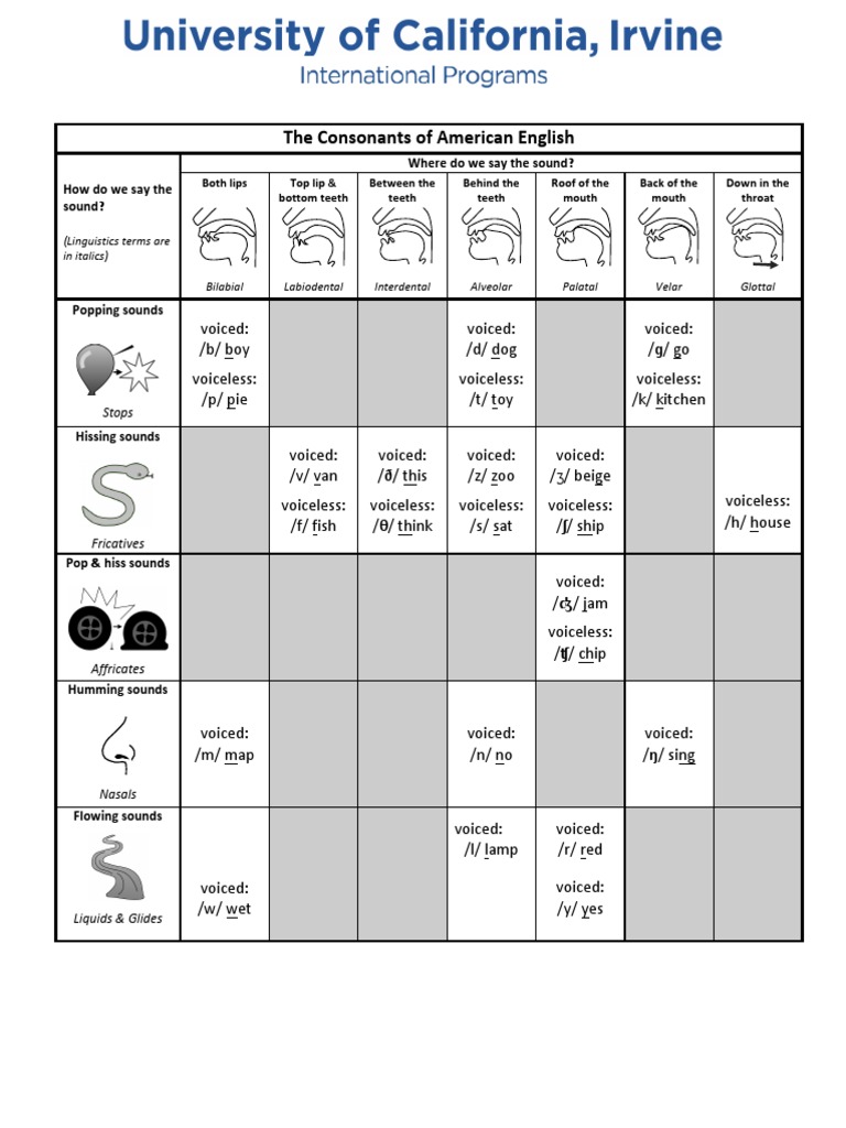 American English Consonant Sounds Guide | PDF | Phonology | Human Voice