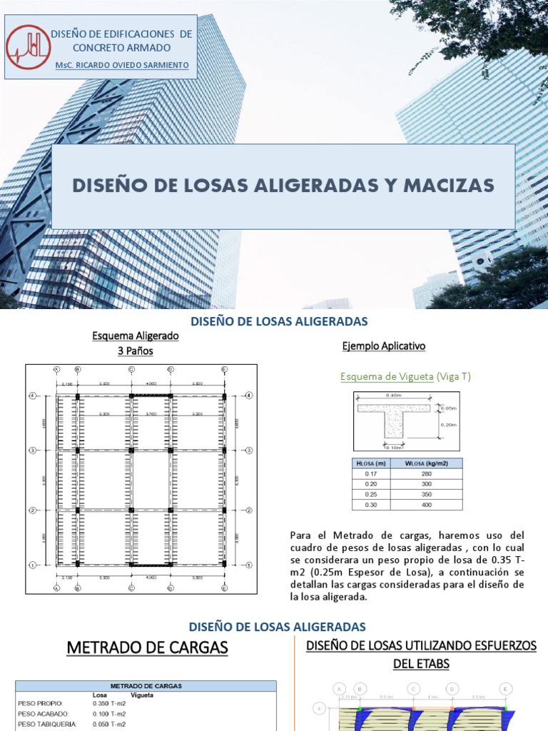 3 - Diseño de Losas Aligeradas y Macizas PDF | PDF | Ingeniería estructural | Materiales