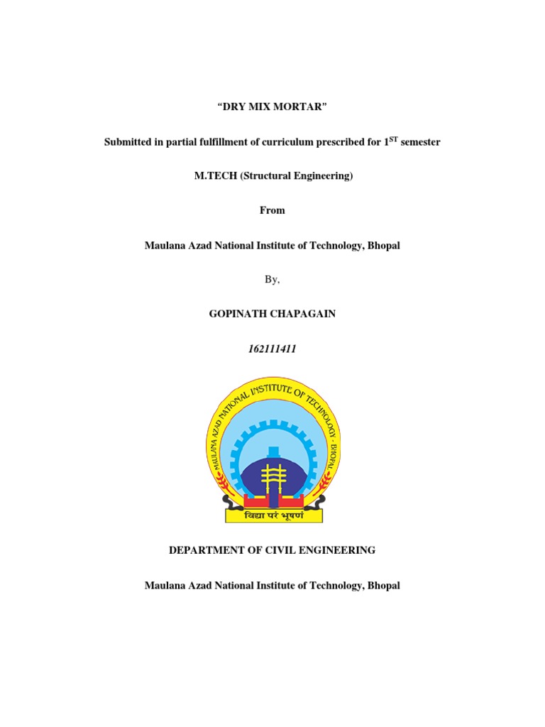 Dry Mix Mortar Report | PDF | Mortar (Masonry) | Plaster