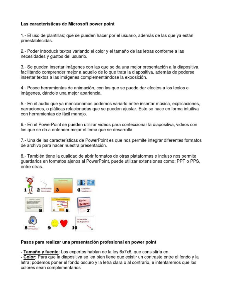 Las Características de Microsoft Power Point | Descargar gratis PDF ...