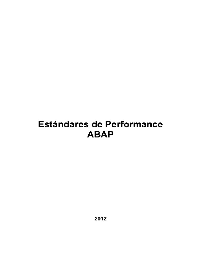Optimización Abap | PDF | SQL | Programa de computadora