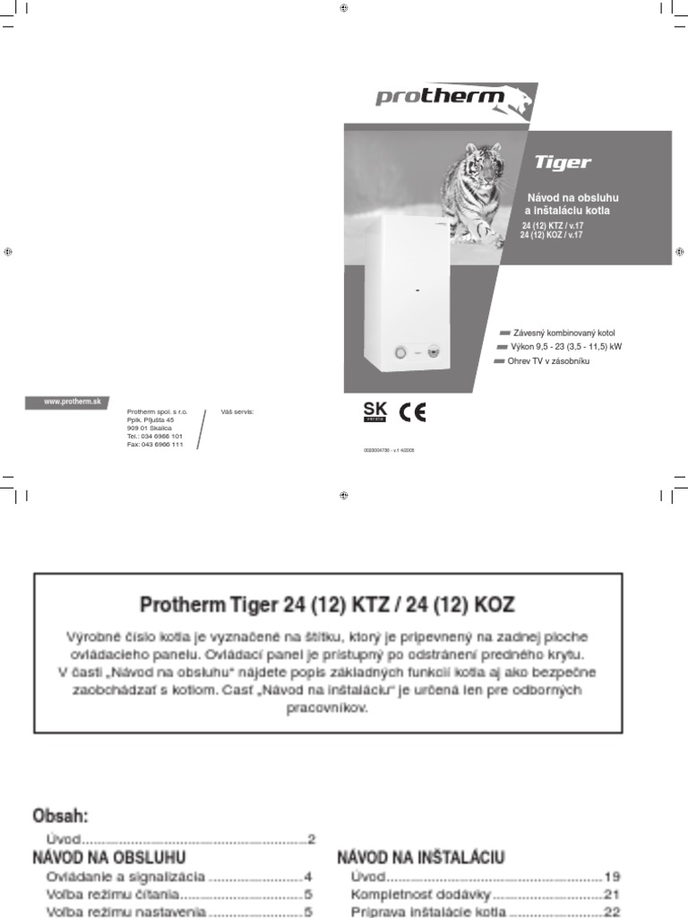 Navod Na Obsluhu Tiger | PDF