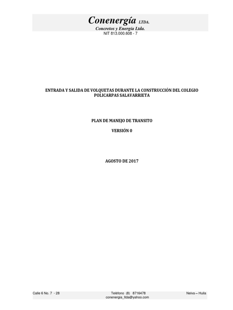 Plan de Manejo de Transito | PDF | Peatonal | Transporte de tierra