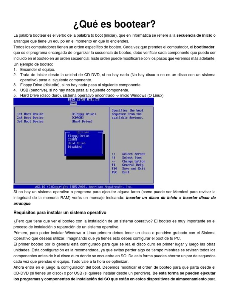 ¿Qué es bootear y cómo se hace? | PDF | Arranque | Memoria USB