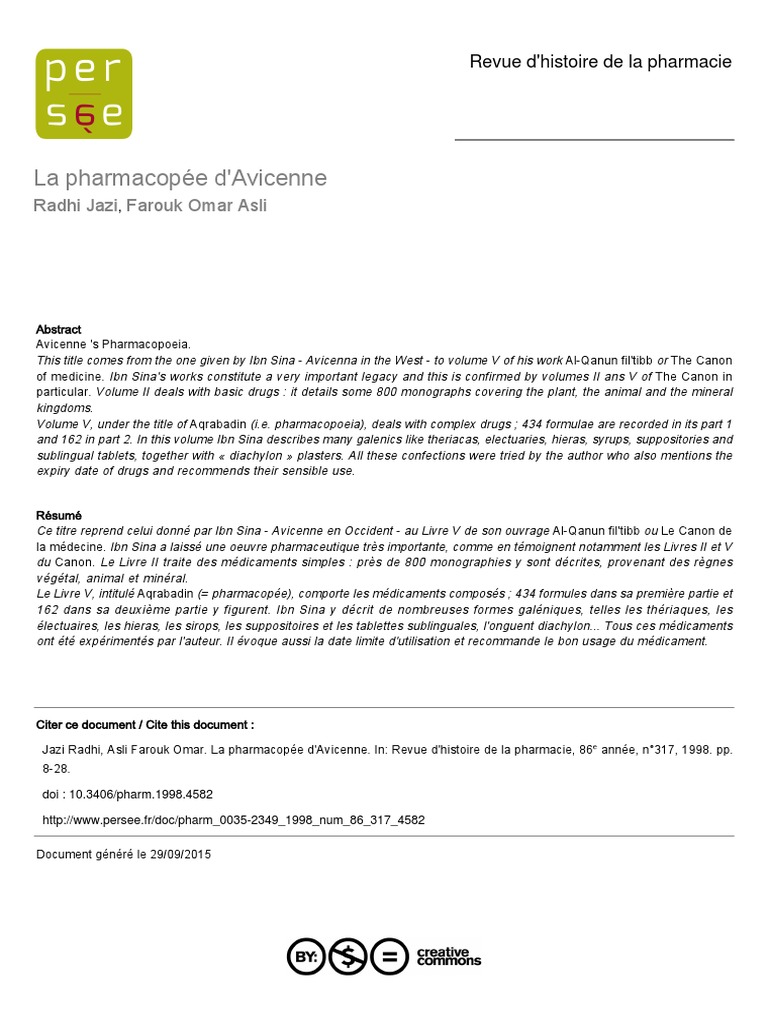 La Pharmacopée D'avicenne | PDF | Médecine | Bien-être