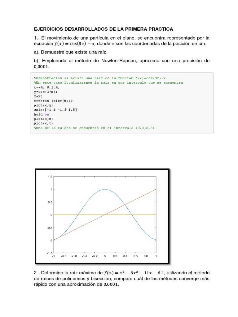 Ejercicios Desarrollados en Matlab - Metodos Numericos | PDF | Análisis | Programación de ...