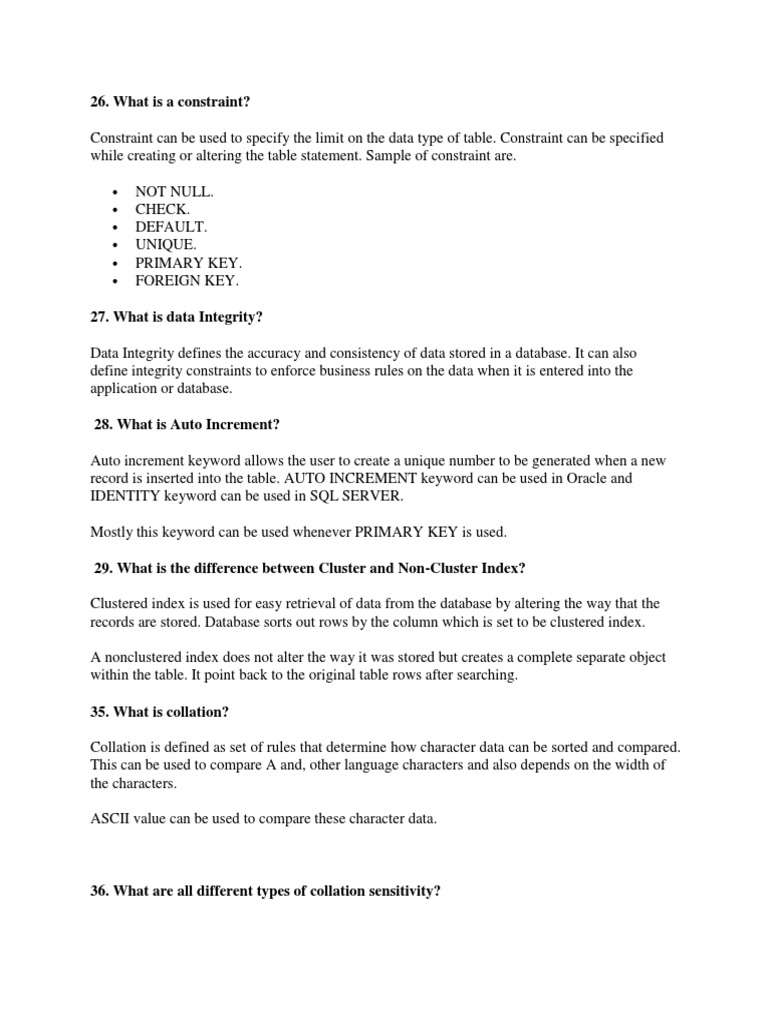 What Is A Constraint? | PDF | Database Index | Relational Database